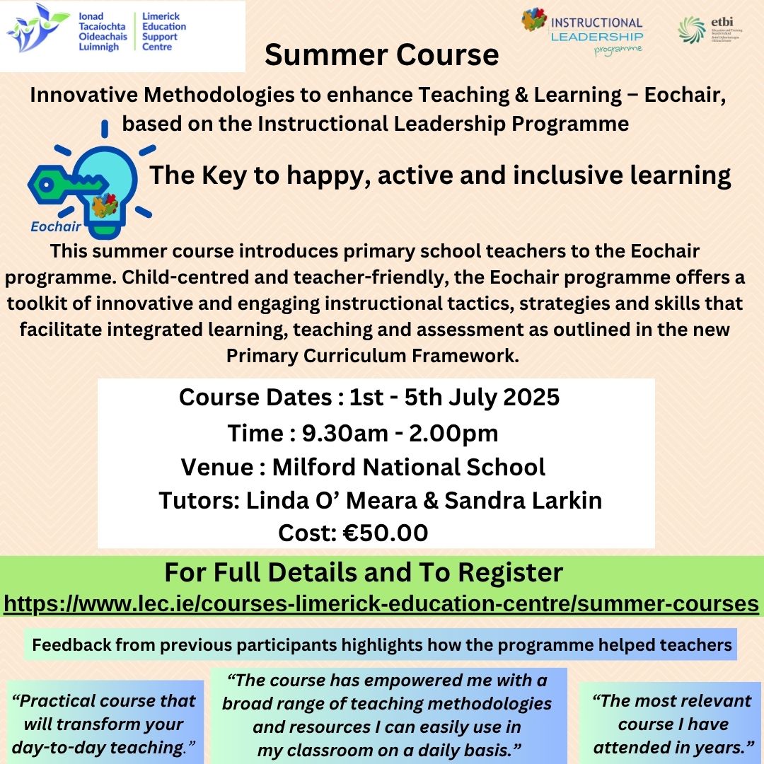 Summer Course – Eochair – Instructional Leadership